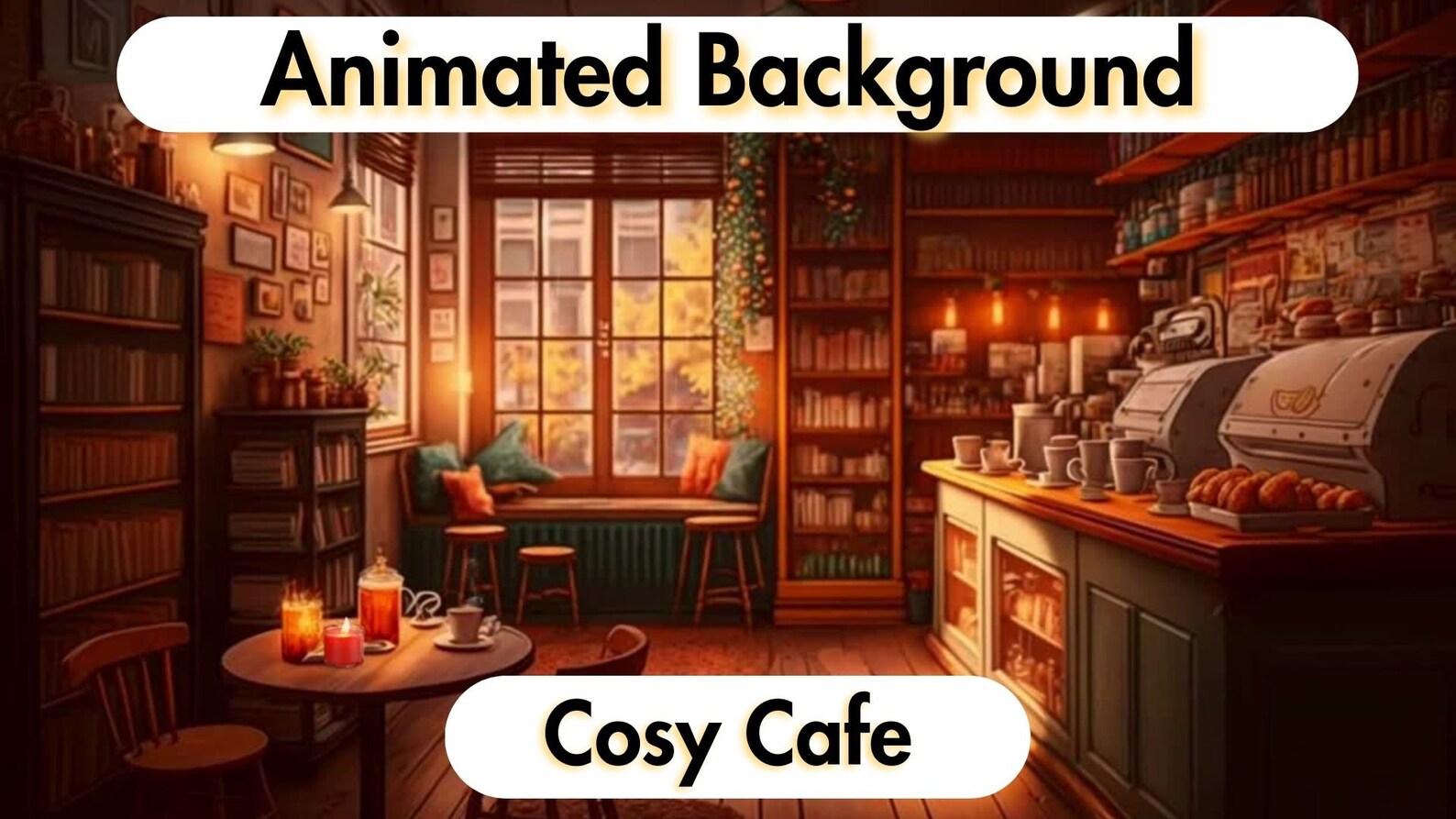 Vtuber Background, Animated Background, Twitch Cafe Stream Overlay ...