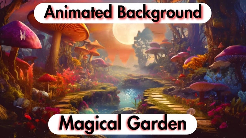 Magical Garden Animated Zoom Background, Online Meeting Backdrop, Teams ...