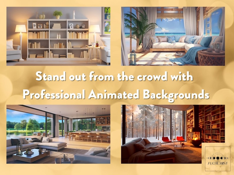 Professional Zoom Background, Beautiful Home Library, Teams, Skype ...