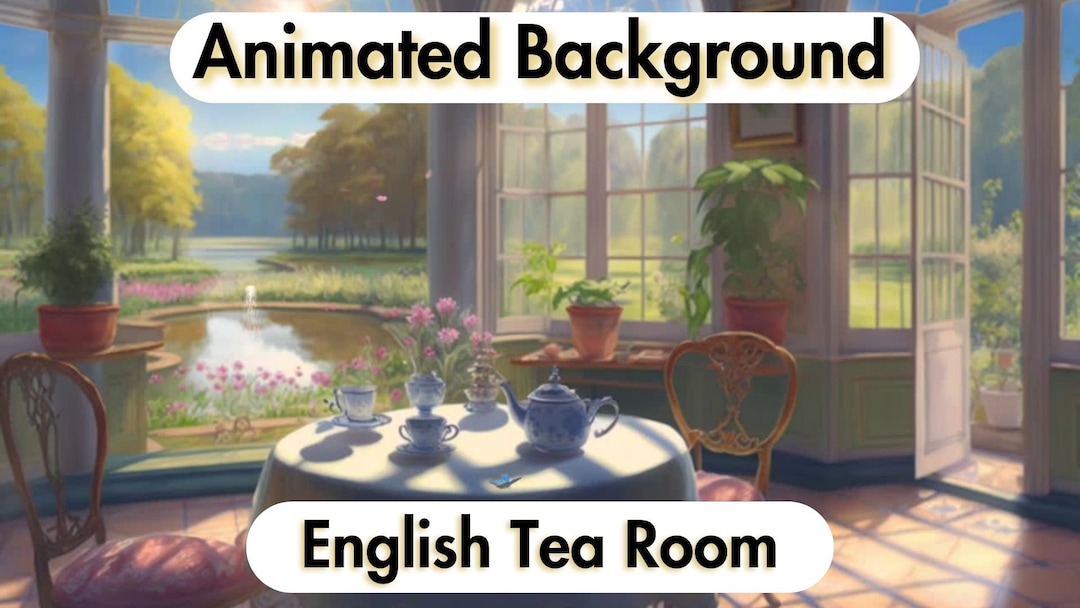 Professional Zoom Background, English Tea Rooms Scene, Teams, Skype ...