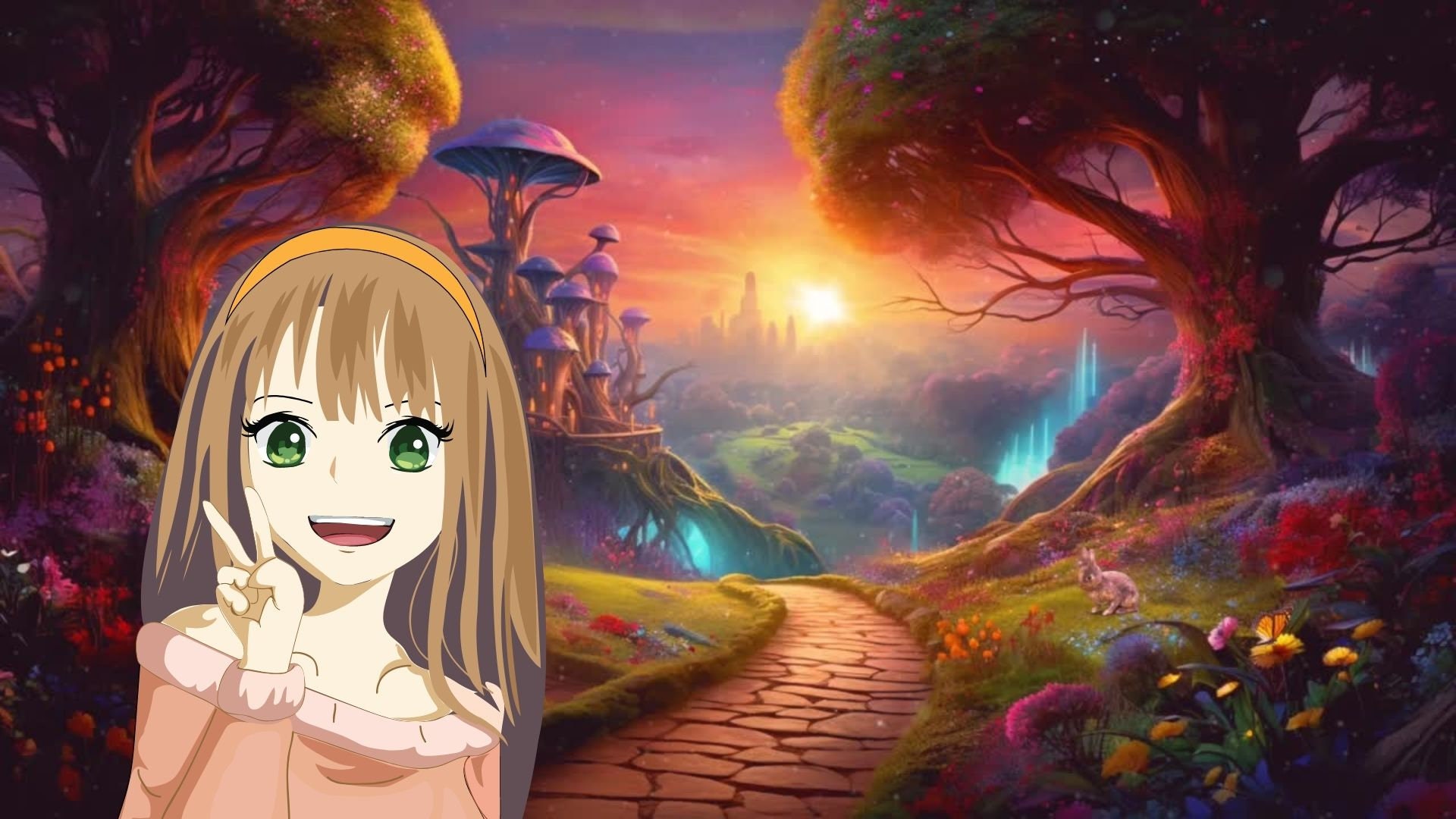 Animated Zoom Background, Magical Garden Sunset, Online Meeting ...