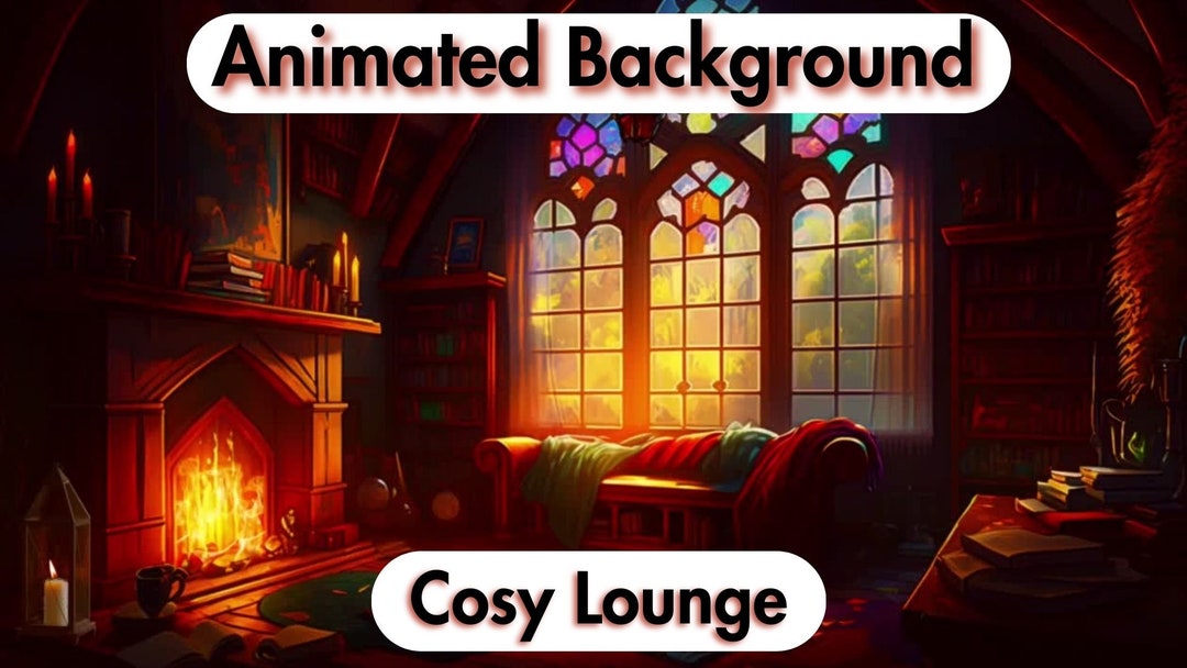 Cozy Lounge Animated Zoom Background, Teams, Skype, Animated Scene ...