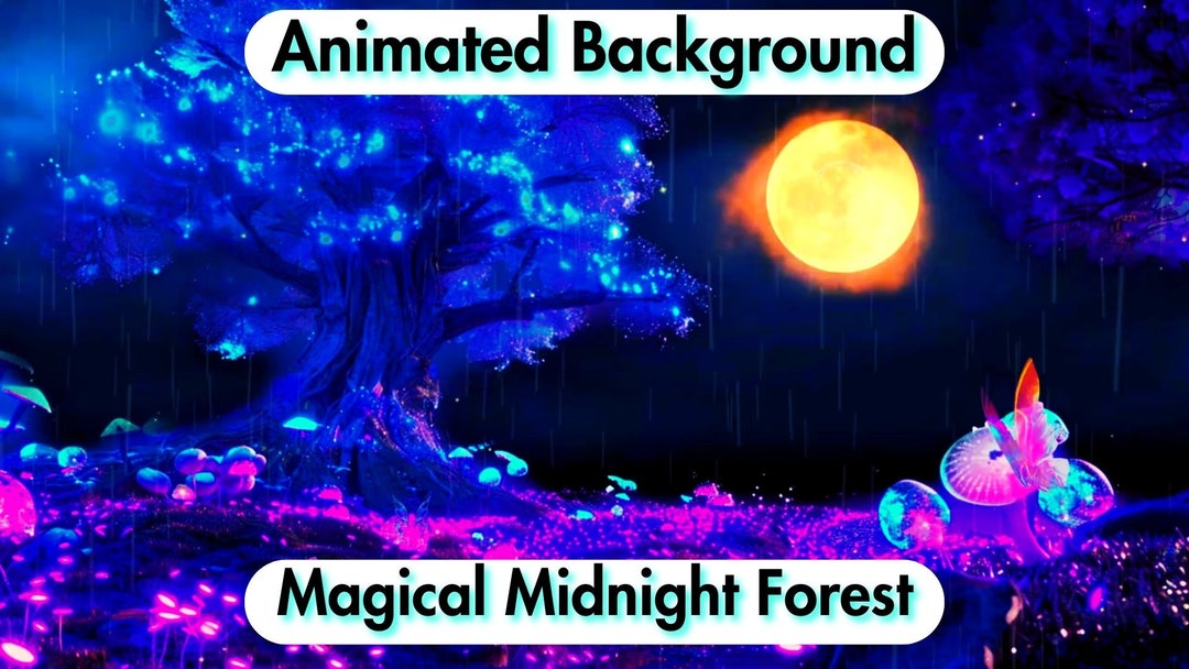 Magical Midnight Forest ANIMATED BACKGROUND | an Enchanting Backdrop ...
