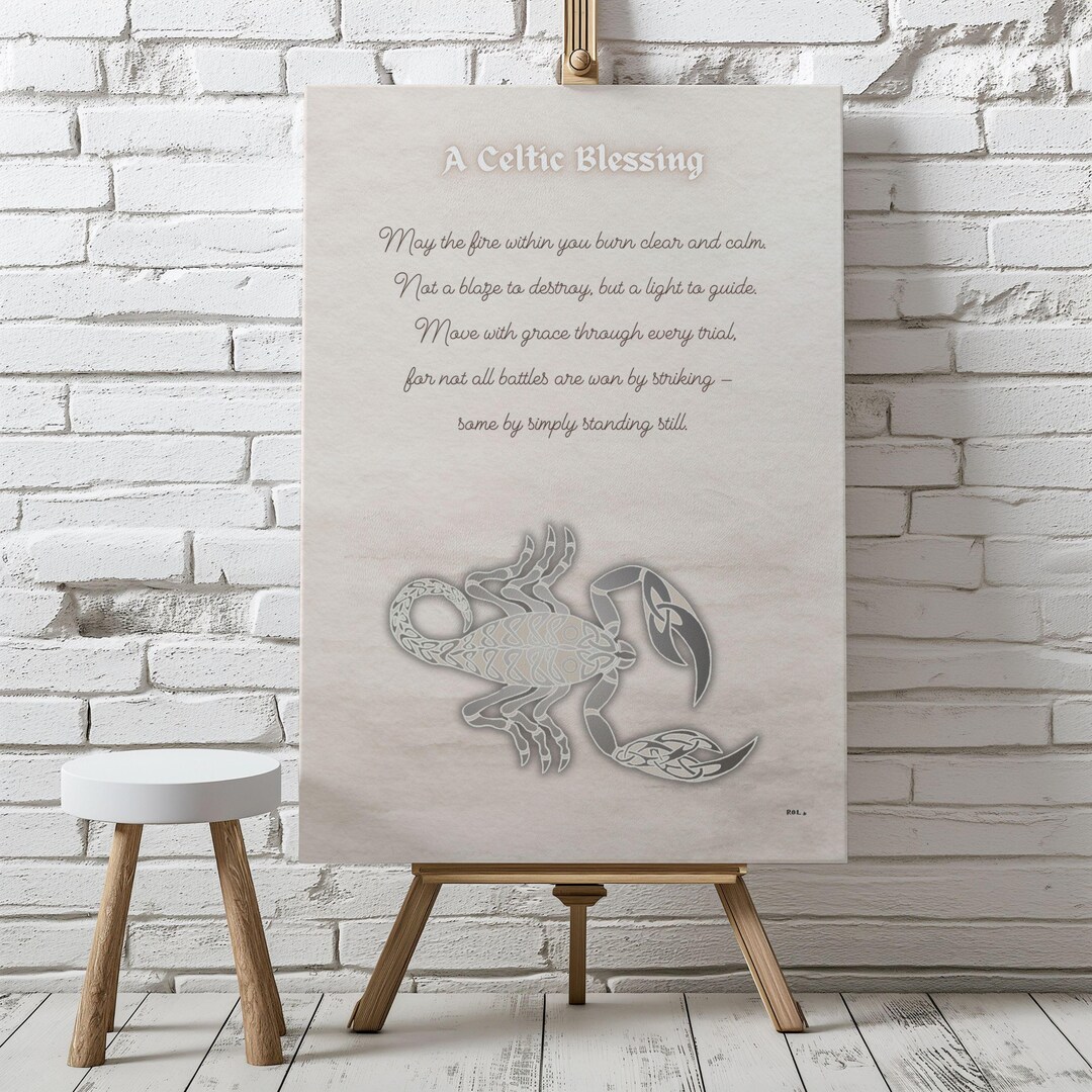 Celtic Scorpion Blessing Art Print: Irish Quote (digital Download ...
