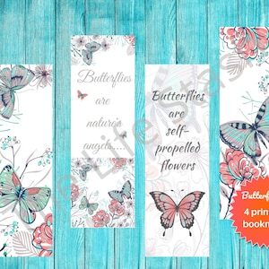 PRINTABLE BUTTERFLY BOOKMARKS | Beautiful Butterfly Bookmarks | Digital ...