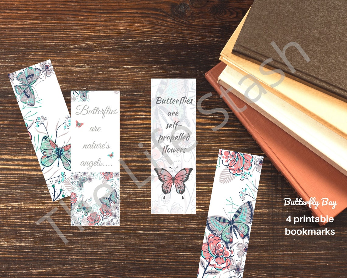 PRINTABLE BUTTERFLY BOOKMARKS Beautiful Butterfly Bookmarks - Etsy