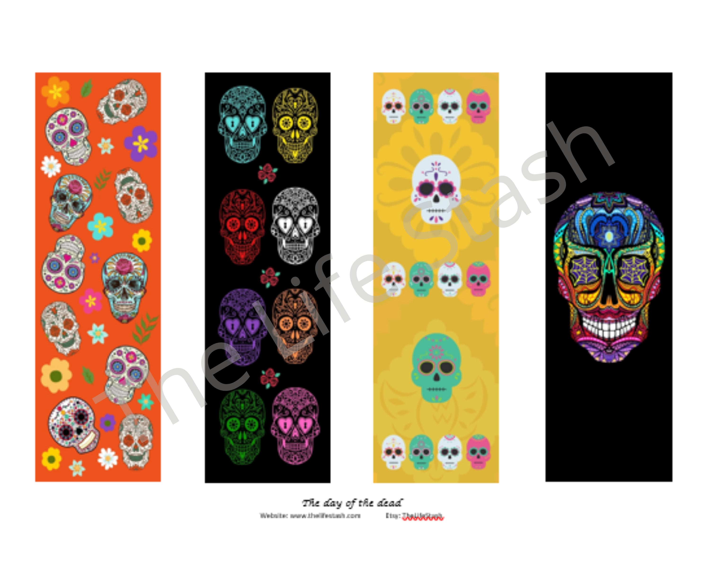 PRINTABLE BOOKMARKS: Sugar Skull Edition | Digital Download ...