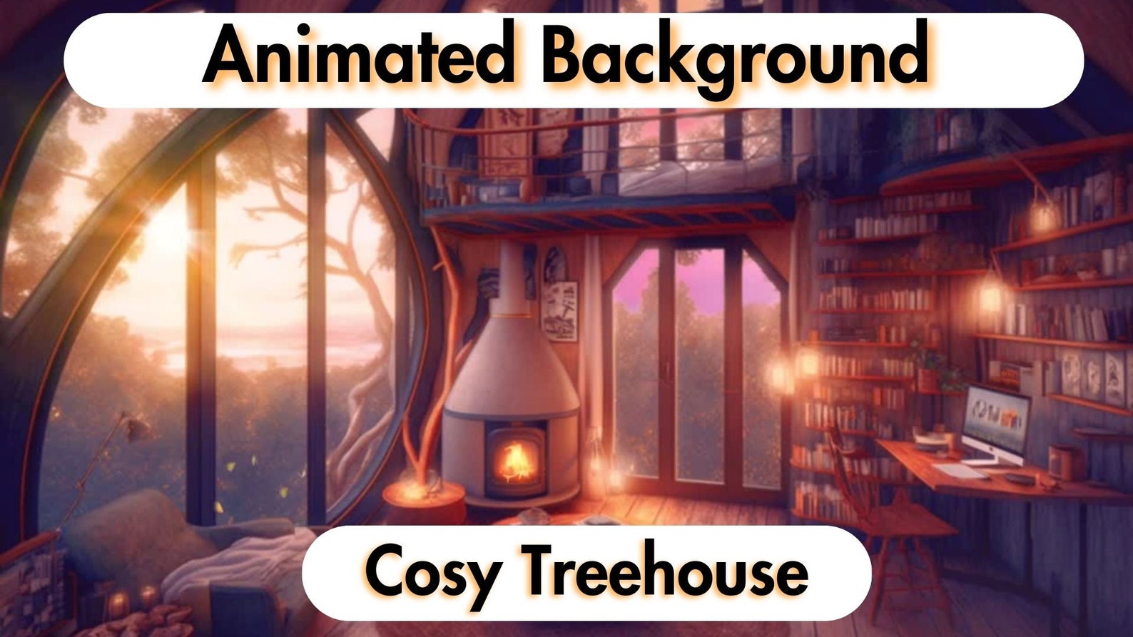 Animated Zoom Background for Vtuber, Student, Teams, Skype, Animated ...