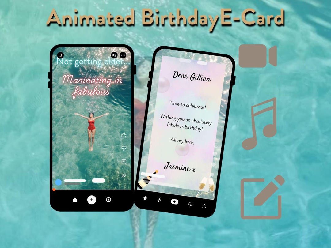 Animated Birthday Ecard With Music: Customizable Canva Template ...