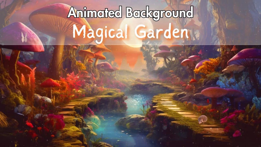 Animated Magical Garden Zoom Background: Fantasy Meeting Backdrop (MP4 ...