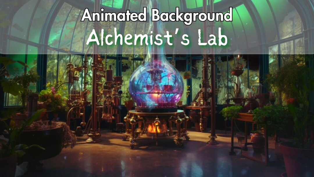 Animated Alchemist's Lab Zoom Background: Looped Video (MP4 & PNG) (PDF ...