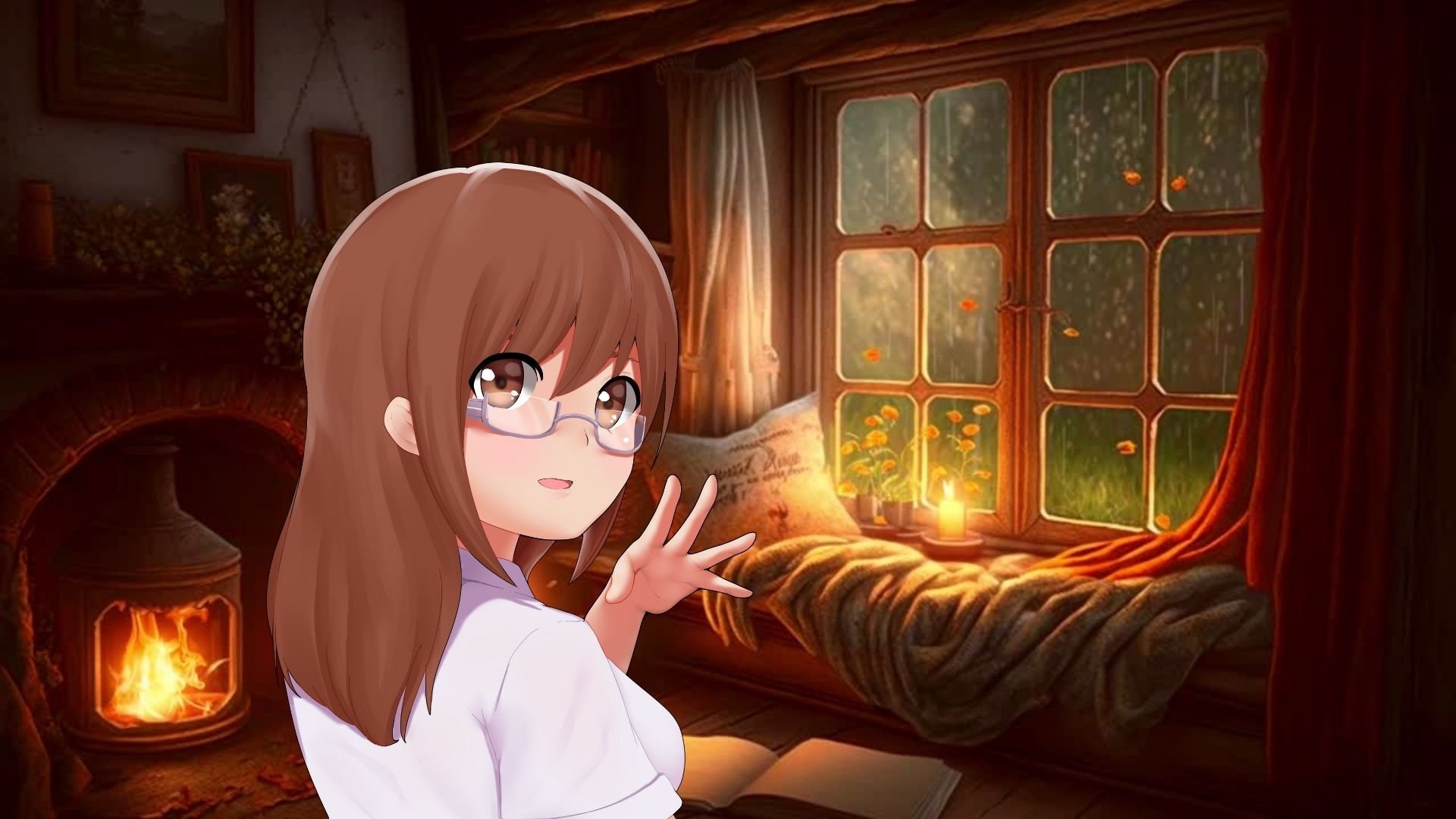 Cozy Cottage Window Animated Background: Zoom, Teams, Vtuber (MP4 & PNG ...