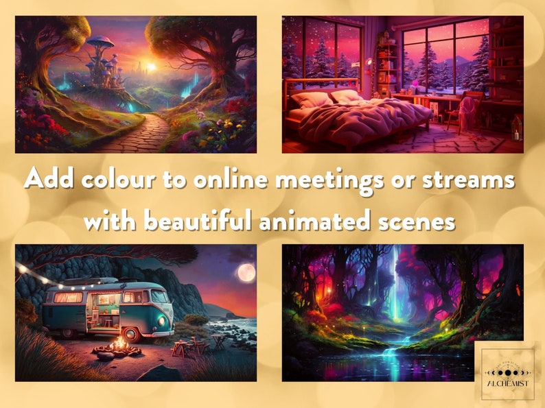 Magical Garden Animated Zoom Background, Online Meeting Backdrop, Teams ...