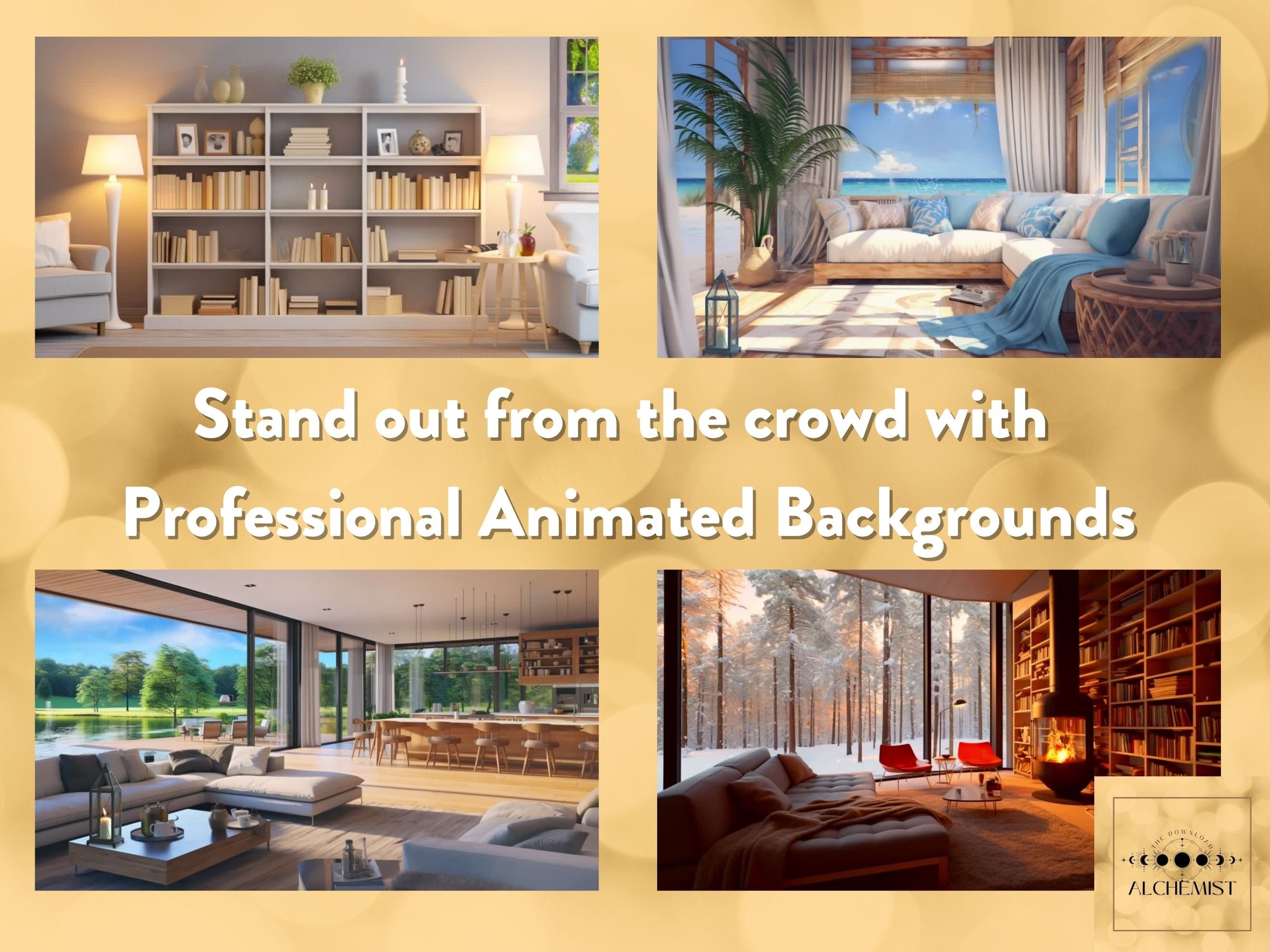 Animated Zoom Background, Snowy Cosy Cafe, Online Meeting, Teams, Skype ...