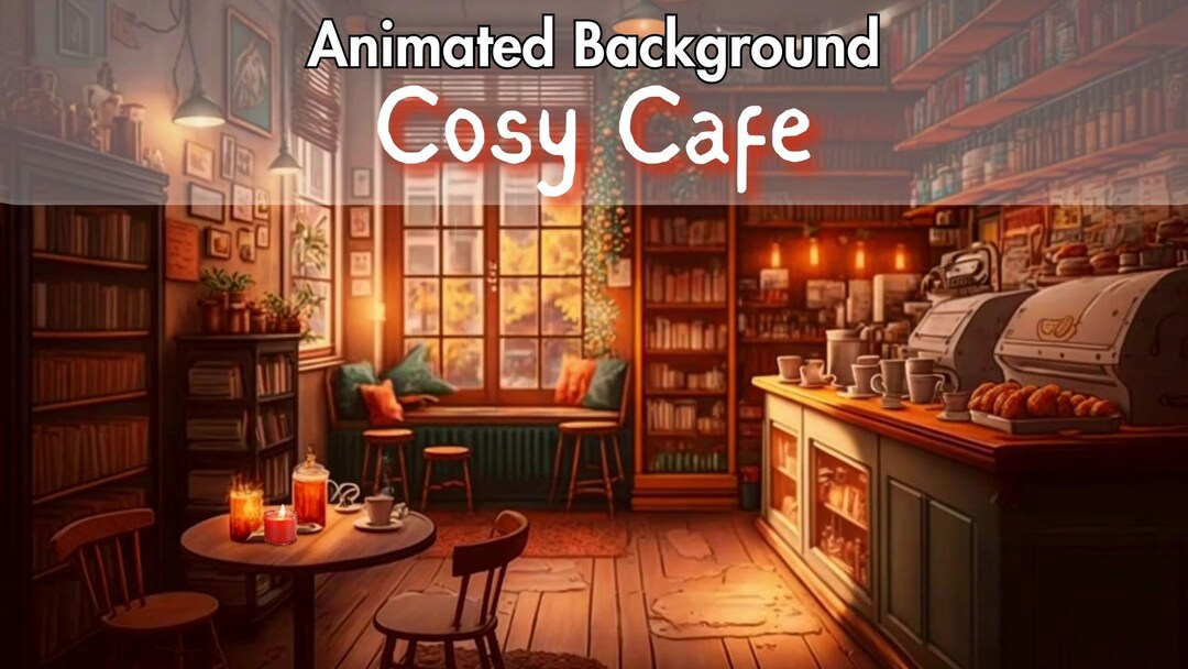 Animated Cafe Stream Background: Cozy Vtuber Twitch Overlay (MP4 & PDF ...