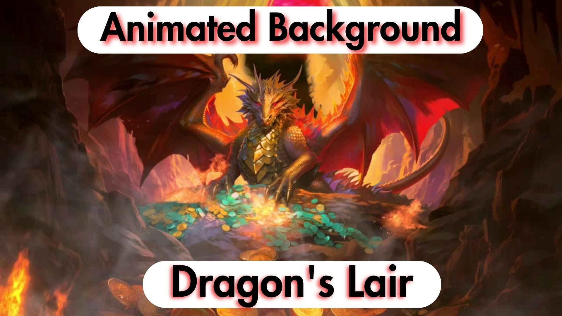 Dragons Lair Animated Zoom Background, Online Meeting Backdrop, Teams ...