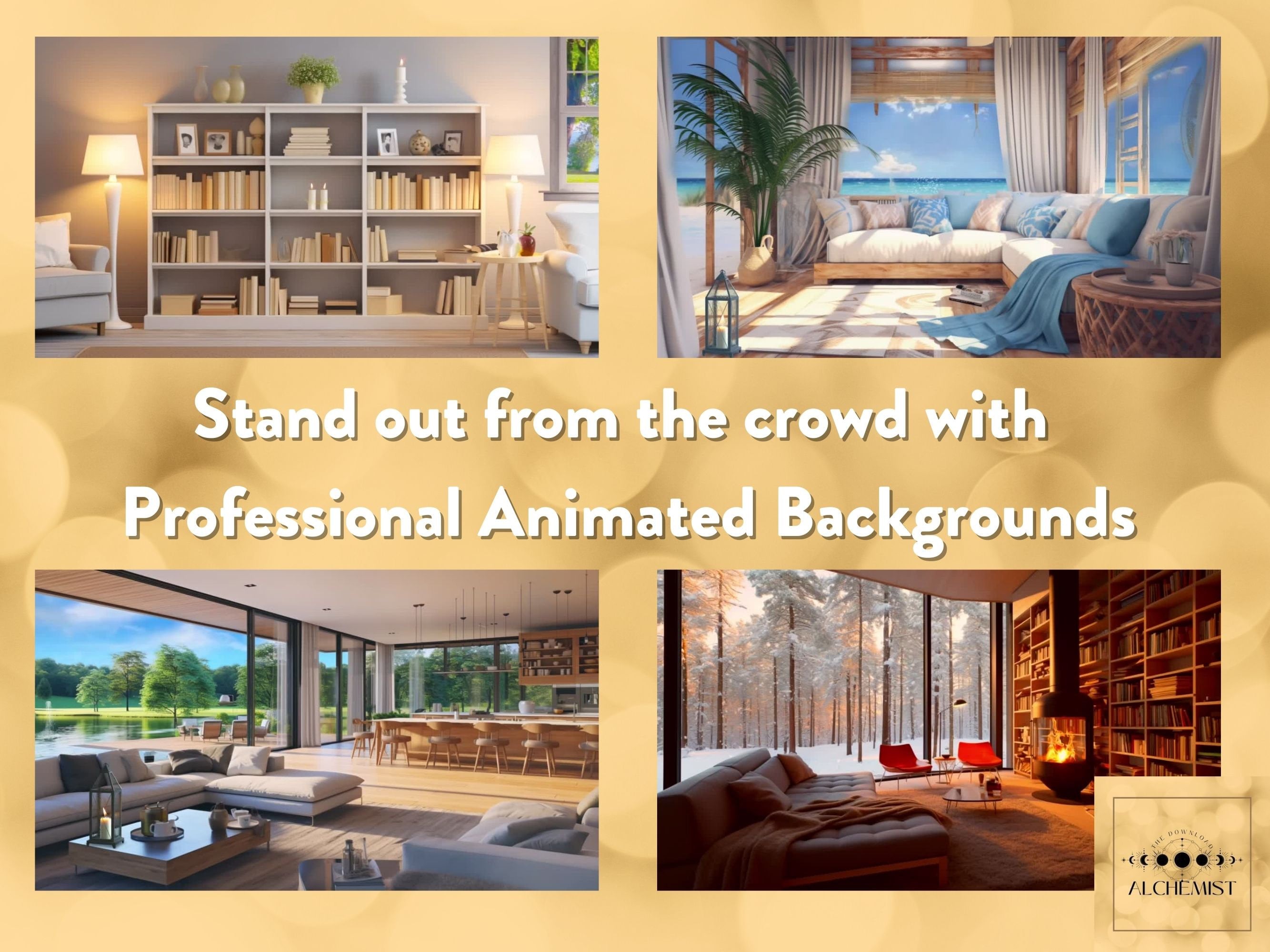 Professional Zoom Background, Teams, Skype, Animated Scene, Stylish ...