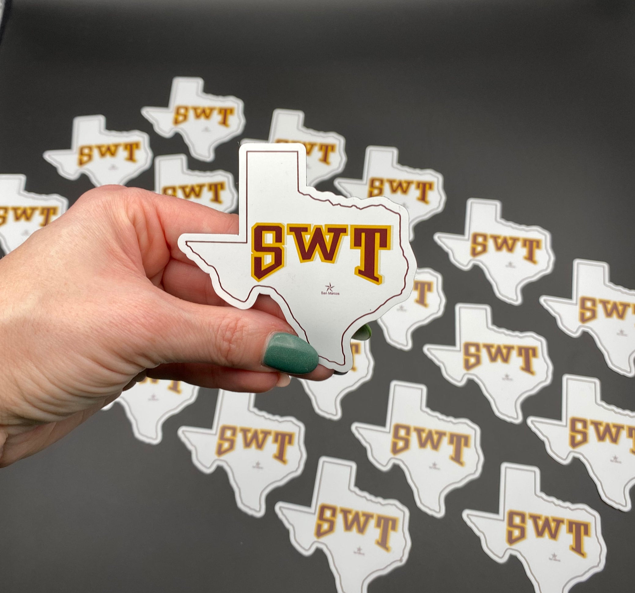 Southwest Texas State University--magnet Texas Shape Letter Logo (SWT ...