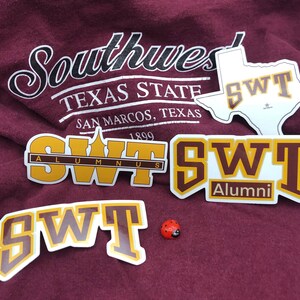 Southwest Texas State University Four Sticker Pack-swt - Etsy