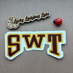 Southwest Texas State Sticker Set – SWT Letters & Texas Shape | Alumni ...