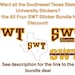 Southwest Texas State University Four Sticker Pack-swt - Etsy