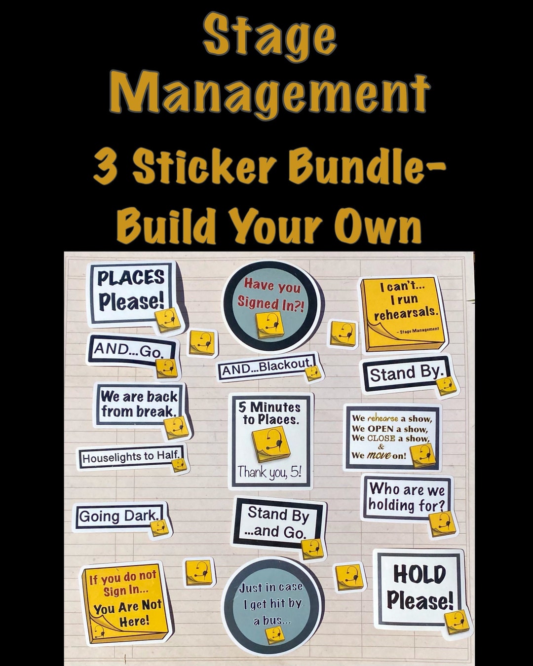 Stage Management/theatre-3 Sticker Pack: Build Your Own Bundle - Etsy