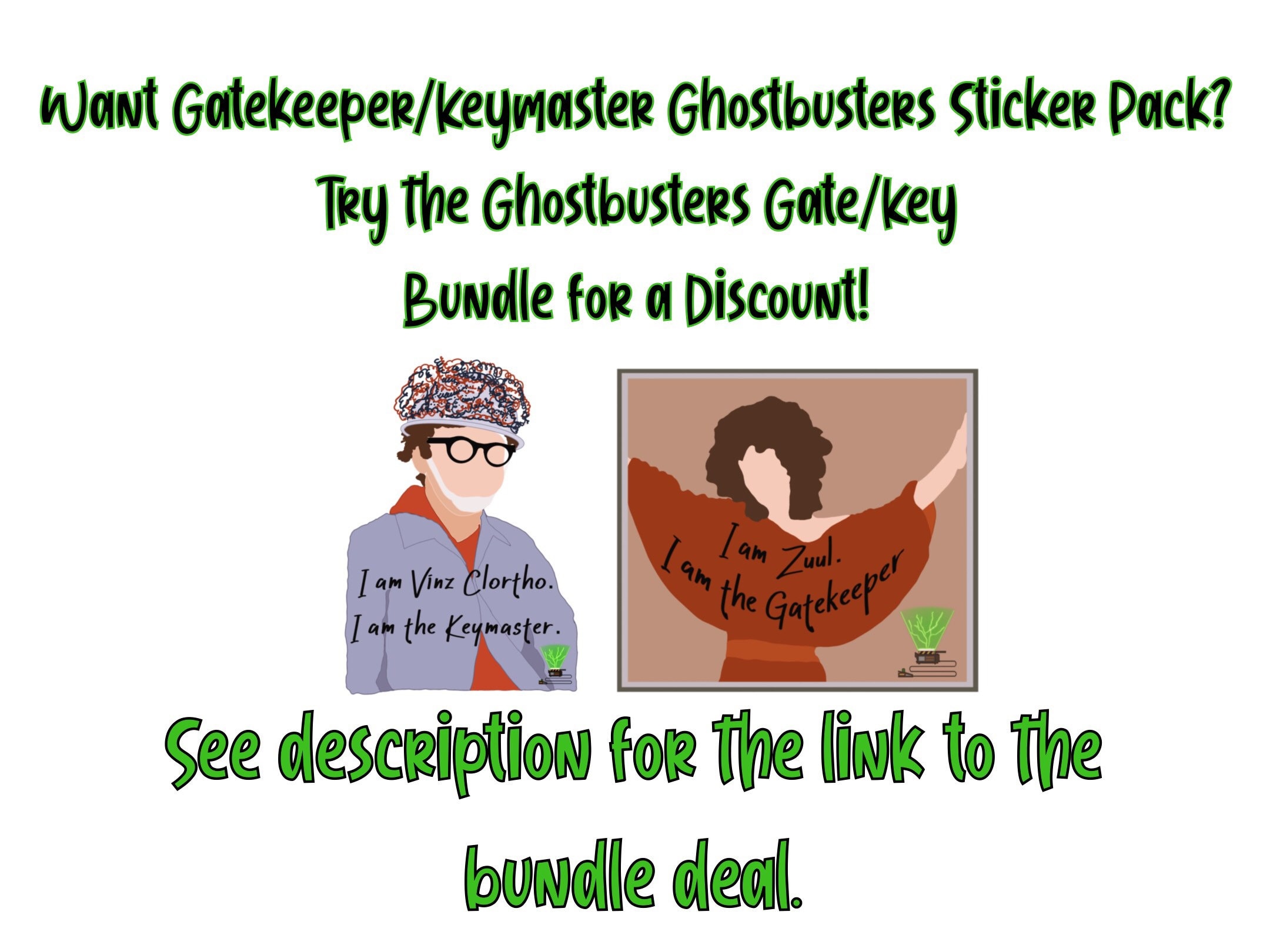 The Ghostbusters Keymaster & Gatekeeper Sticker Pack - Etsy