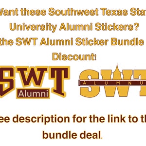 Southwest Texas State University--alumni Letter Logo (SWT) - Etsy