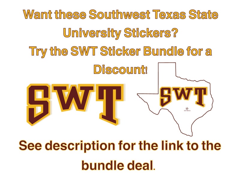 Southwest Texas State University--texas Shape Letter Logo (SWT) - Etsy