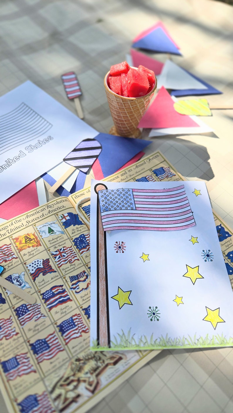 USA Craft Kids Summer Red White and Blue Activity USA Color Page ...