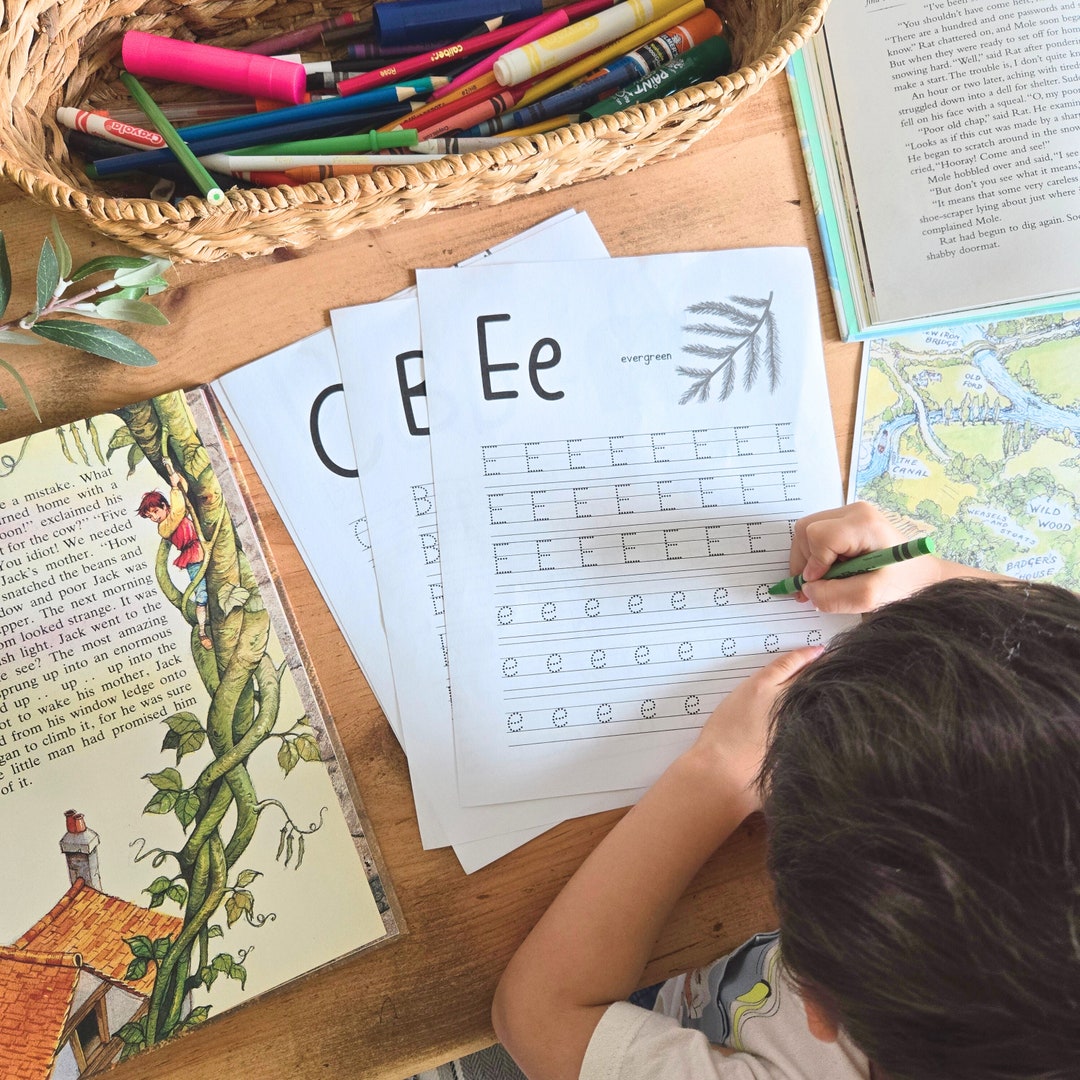 Woodland ABC Letter Tracing Worksheets: Handwriting Practice (PDF) - Etsy