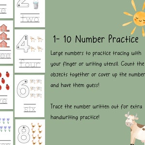 Farm Theme Preschool Learning Bundle Scissor Skills Abcs Numbers ...