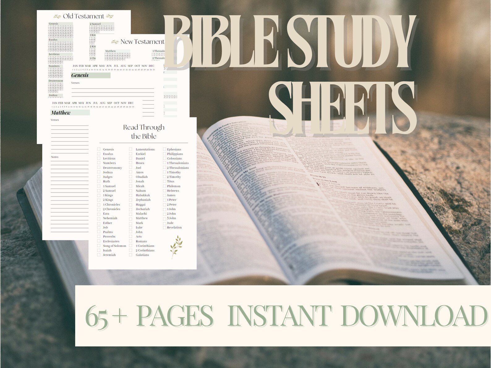 Bible Reading Tracker Bundle: Book, Chapter, Verse Checklist (PDF) - Etsy
