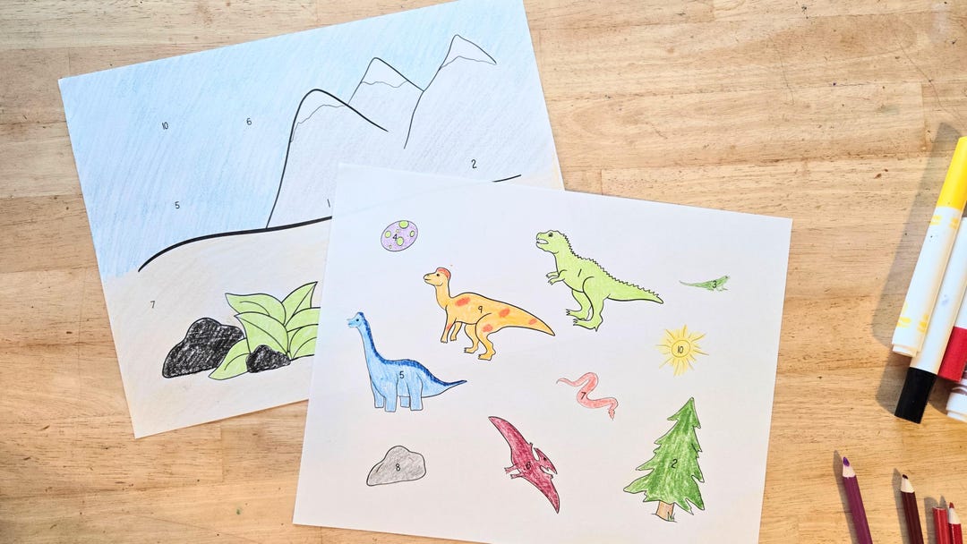 Dinosaur Number Craft Preschool Dinosaur Counting Activity Prek Number ...