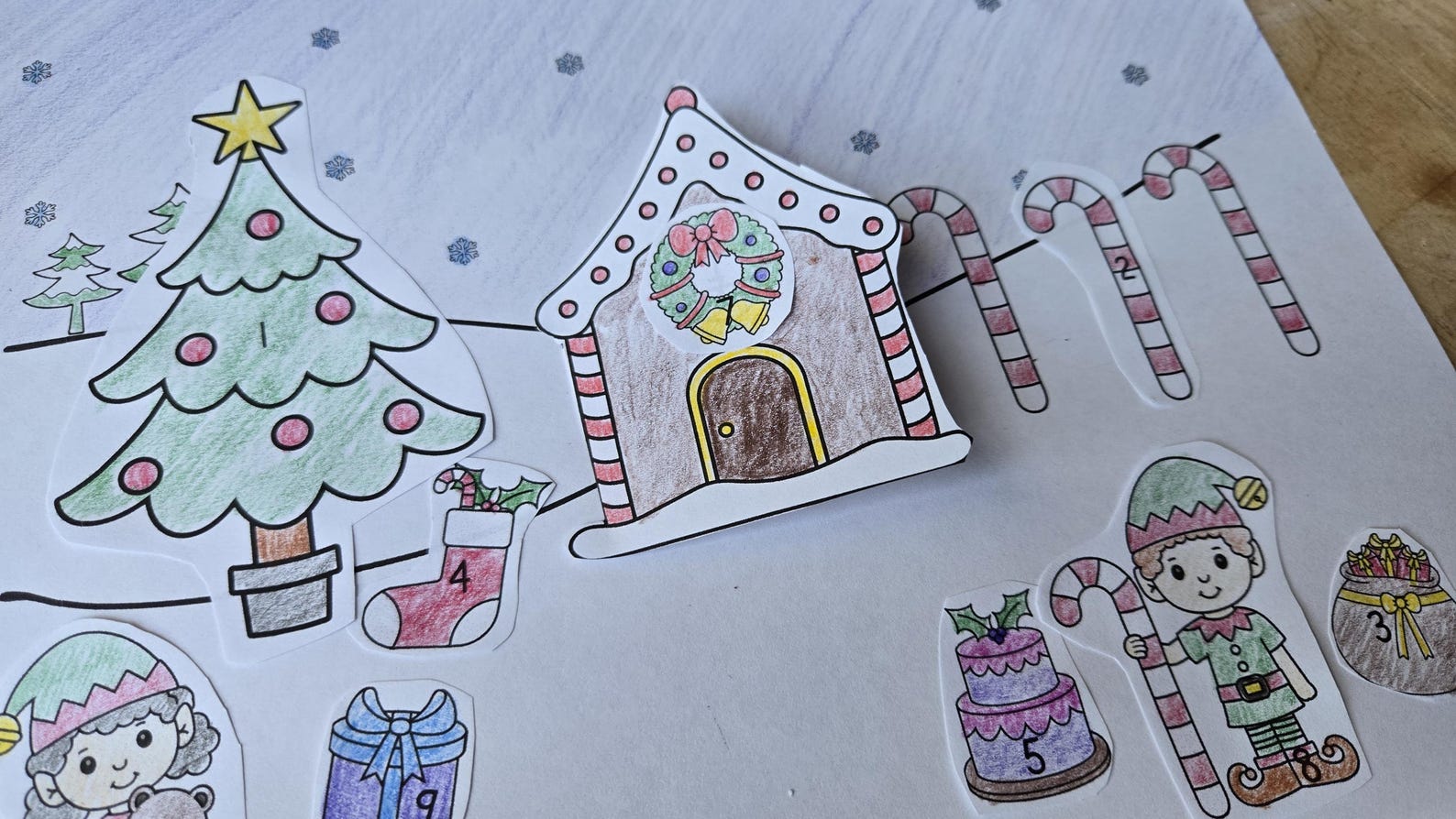 Holiday Numbers Craft Prek Counting Activity Christmas Theme Craft ...