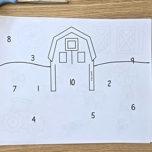 Farm Numbers Craft Cut and Paste Activity Prek Learning Numbers Craft ...