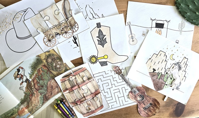 Western Craft and Game Bundle Puzzle Horse Craft Scissor Practice ...