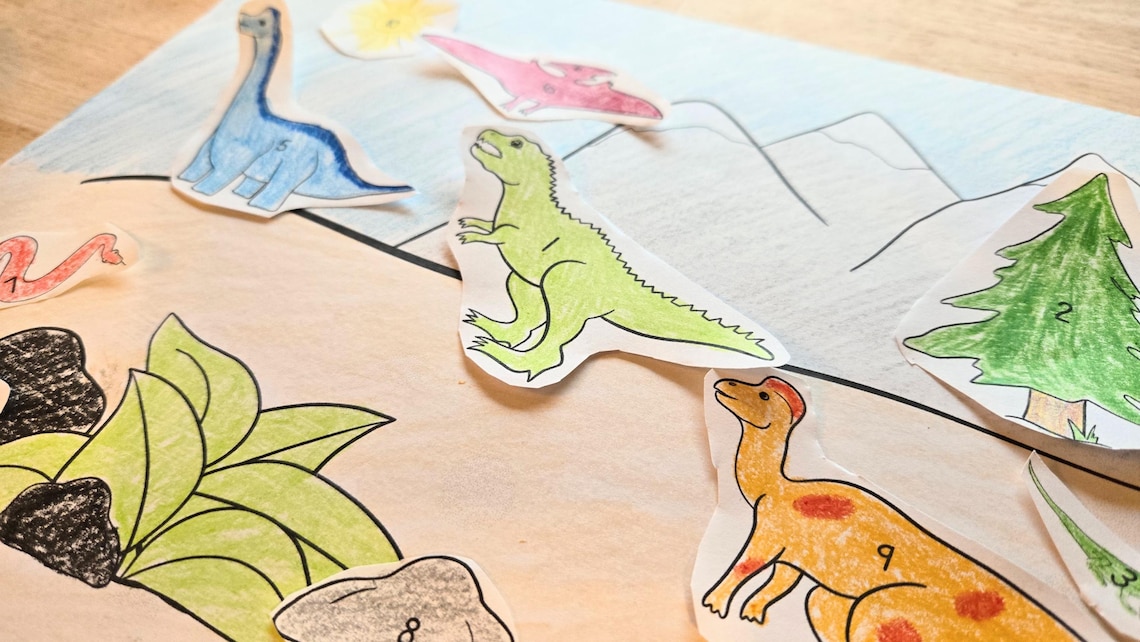 Dinosaur Number Craft Preschool Dinosaur Counting Activity Prek Number ...