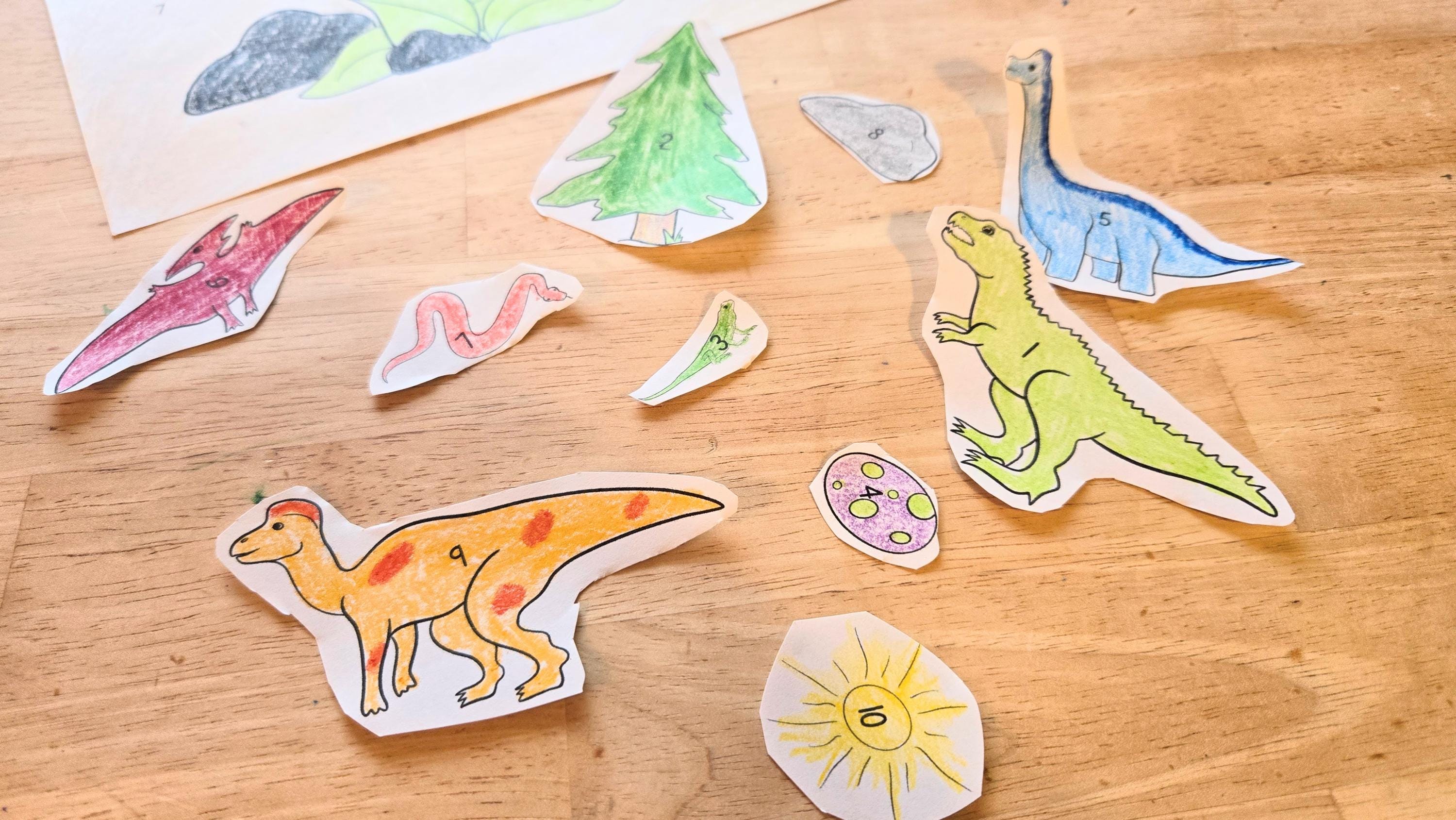 Dinosaur Counting Craft Activity for Preschool Dinosaur Theme Learning ...