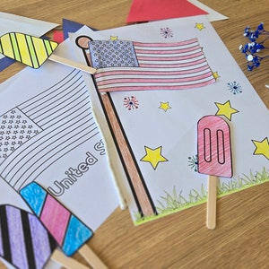 USA Craft Kids Summer Red White and Blue Activity USA Color Page ...