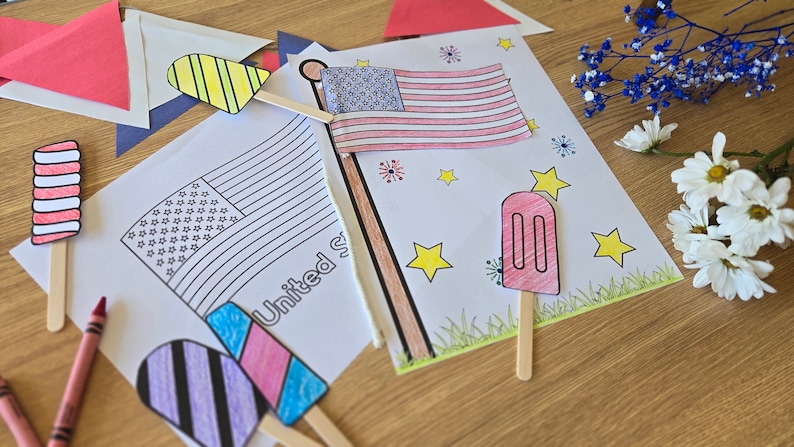 USA Craft Kids Summer Red White and Blue Activity USA Color Page ...