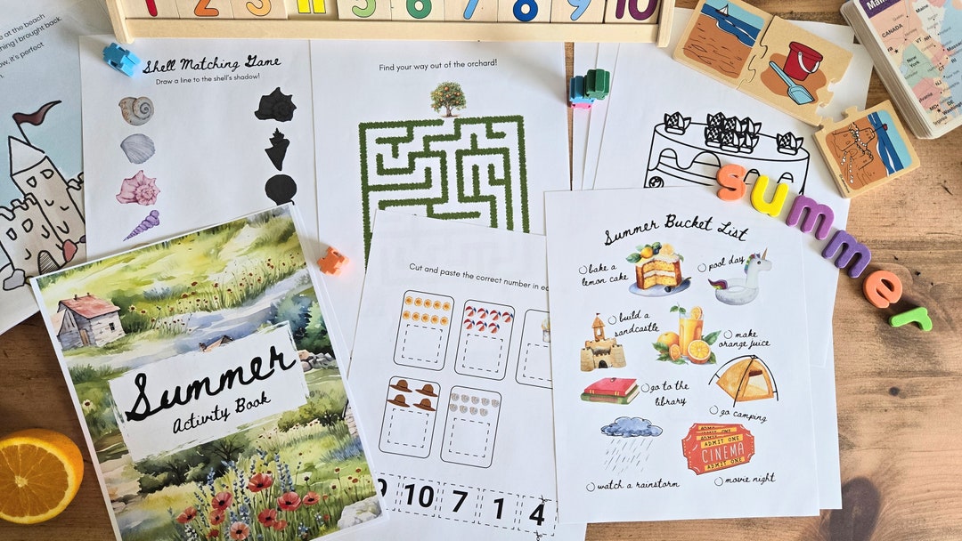 Summer Activity Book: Preschool Learning Games (PDF Download) - Etsy