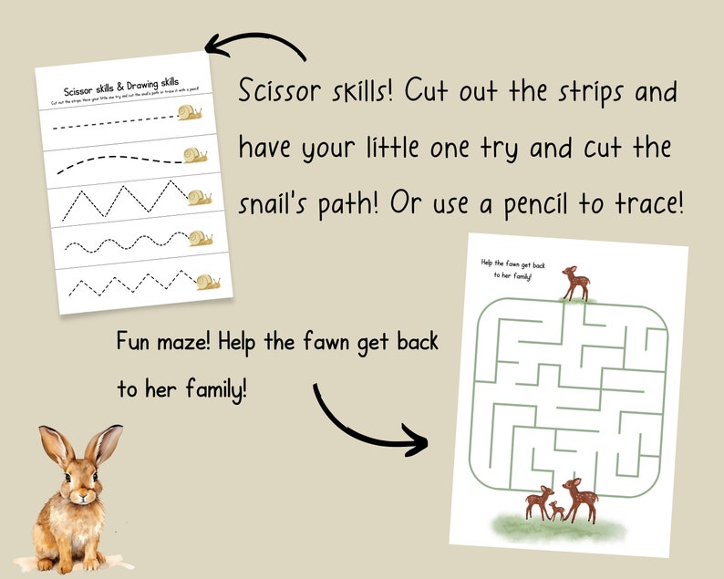Nature Learning Bundle Handwriting Practice Printable Preschool Number ...