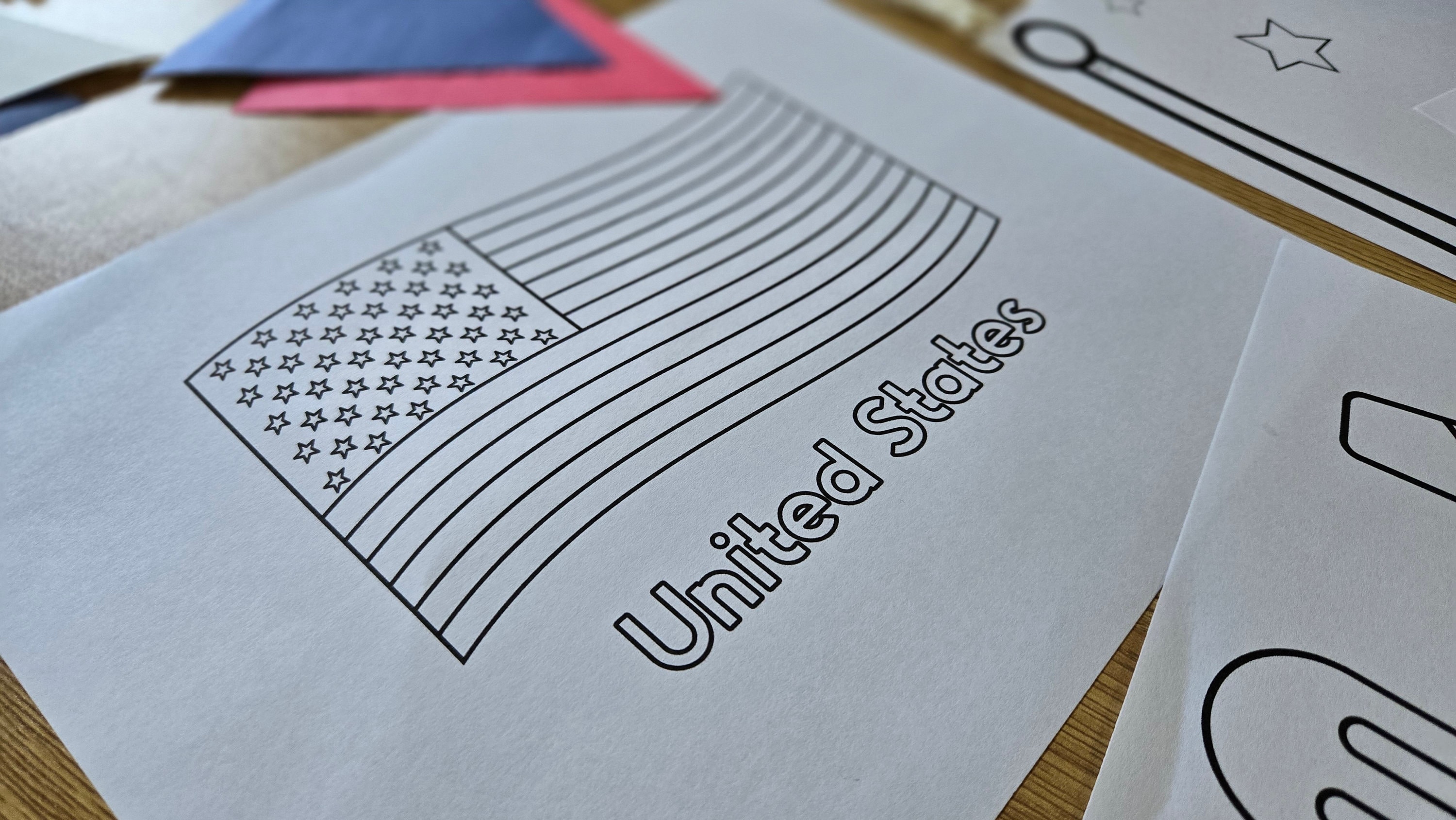 USA Craft Kids Summer Red White and Blue Activity USA Color Page ...