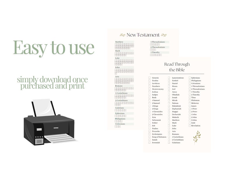 Bible Reading Tracker Bundle: Book, Chapter, Verse Checklist (PDF) - Etsy
