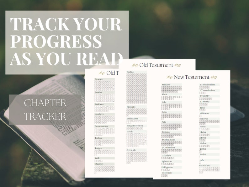 Bible Reading Tracker Bundle: Book, Chapter, Verse Checklist (PDF) - Etsy