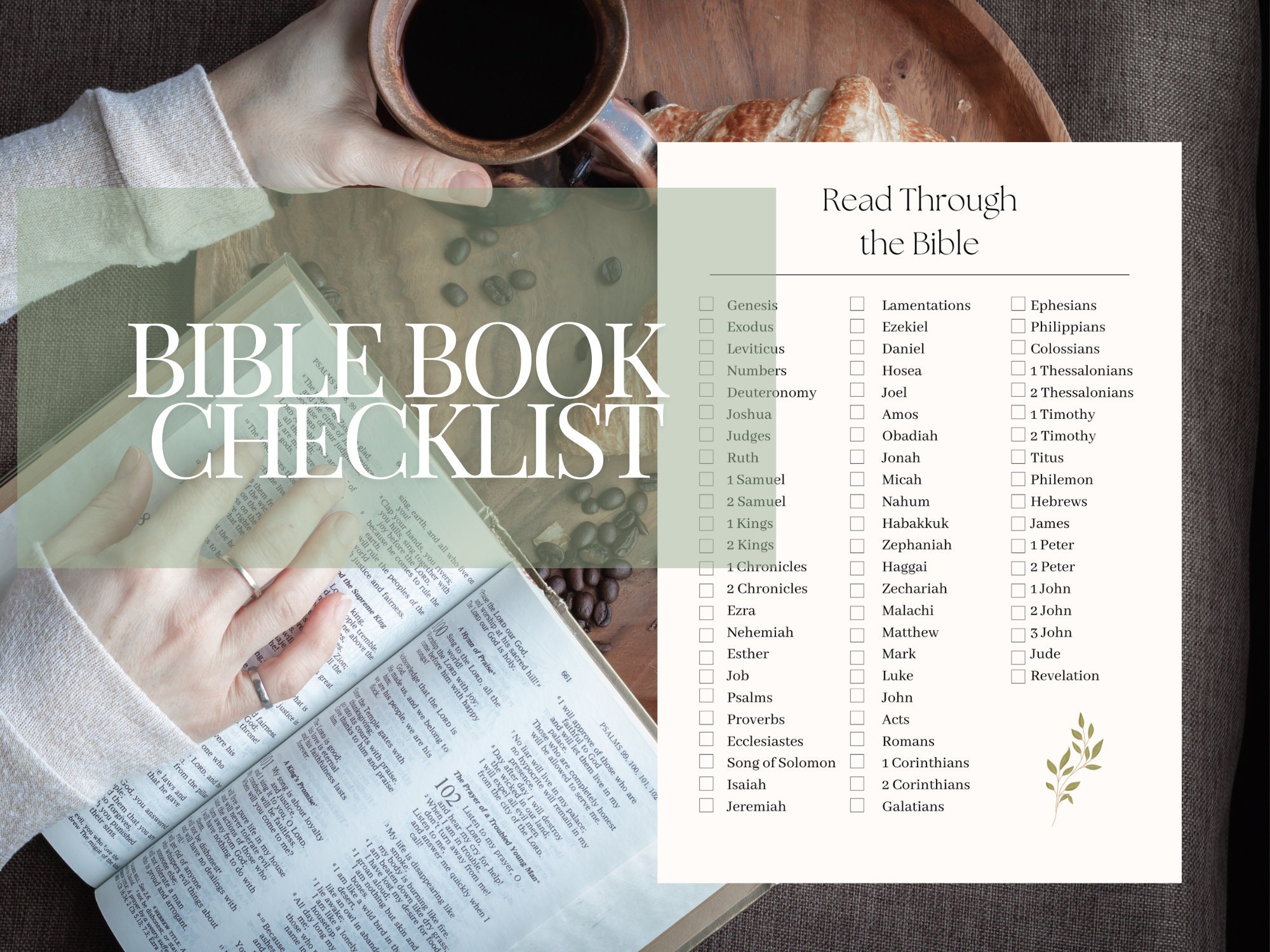 Bible Reading Tracker Bundle: Book, Chapter, Verse Checklist (PDF) - Etsy