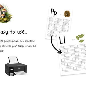 Prek Letter Tracing Printable Worksheet ABC Woodland Printable ...