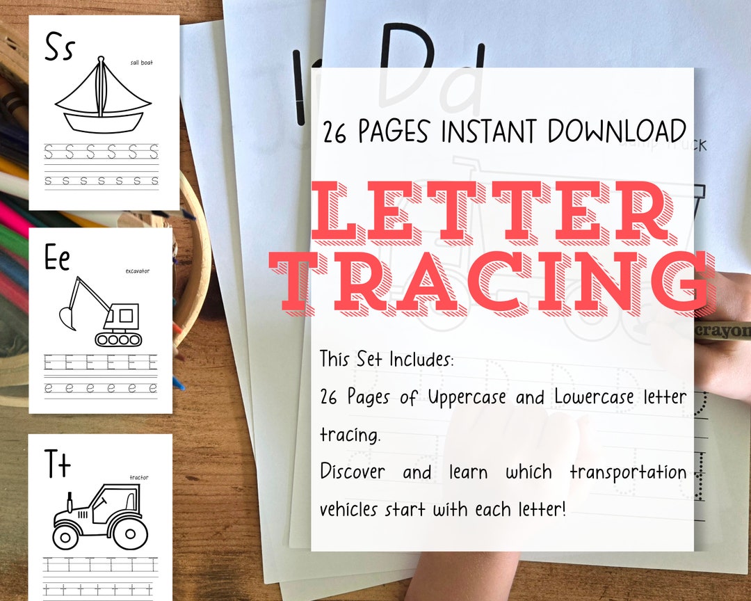 Letter Tracing Worksheets Abcs Color Pages Transportation Abcs Coloring ...