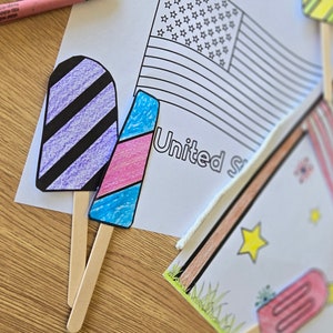 USA Craft Kids Summer Red White and Blue Activity USA Color Page ...